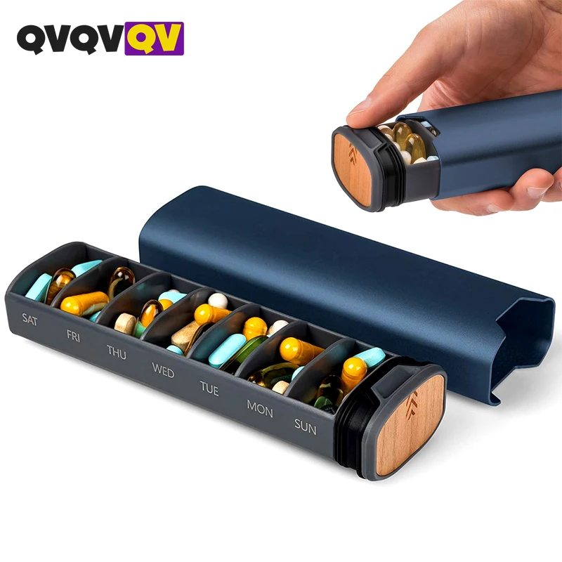 1Pcs 7 Day Weekly Metal Pill Organizer Travel, Cute Portable Pill Case ...