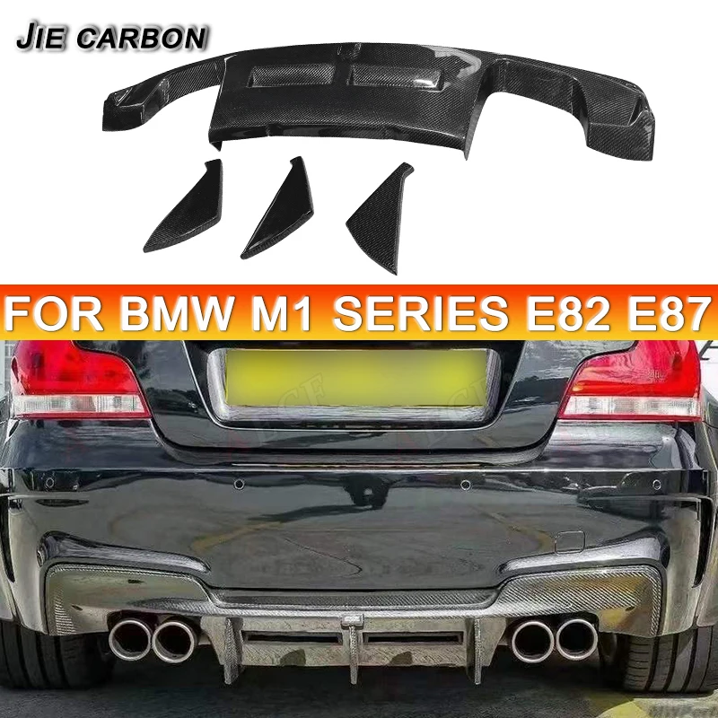 Fits-E82-Carbon-Fiberglass-Fiberglass-Rear-Bumper-Diffuser-Lip-Spoiler ...