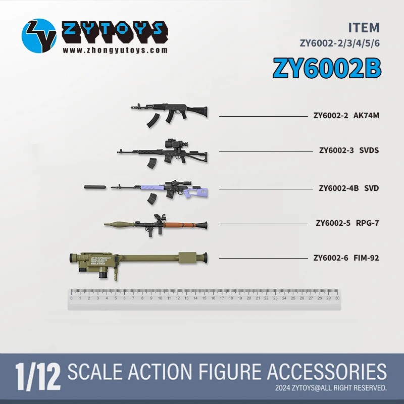 NEW-1-12-Scale-Weapon-Model-AK74M-SVDS-SVD-Sniper-Rifle-RPG-7-Rocket ...