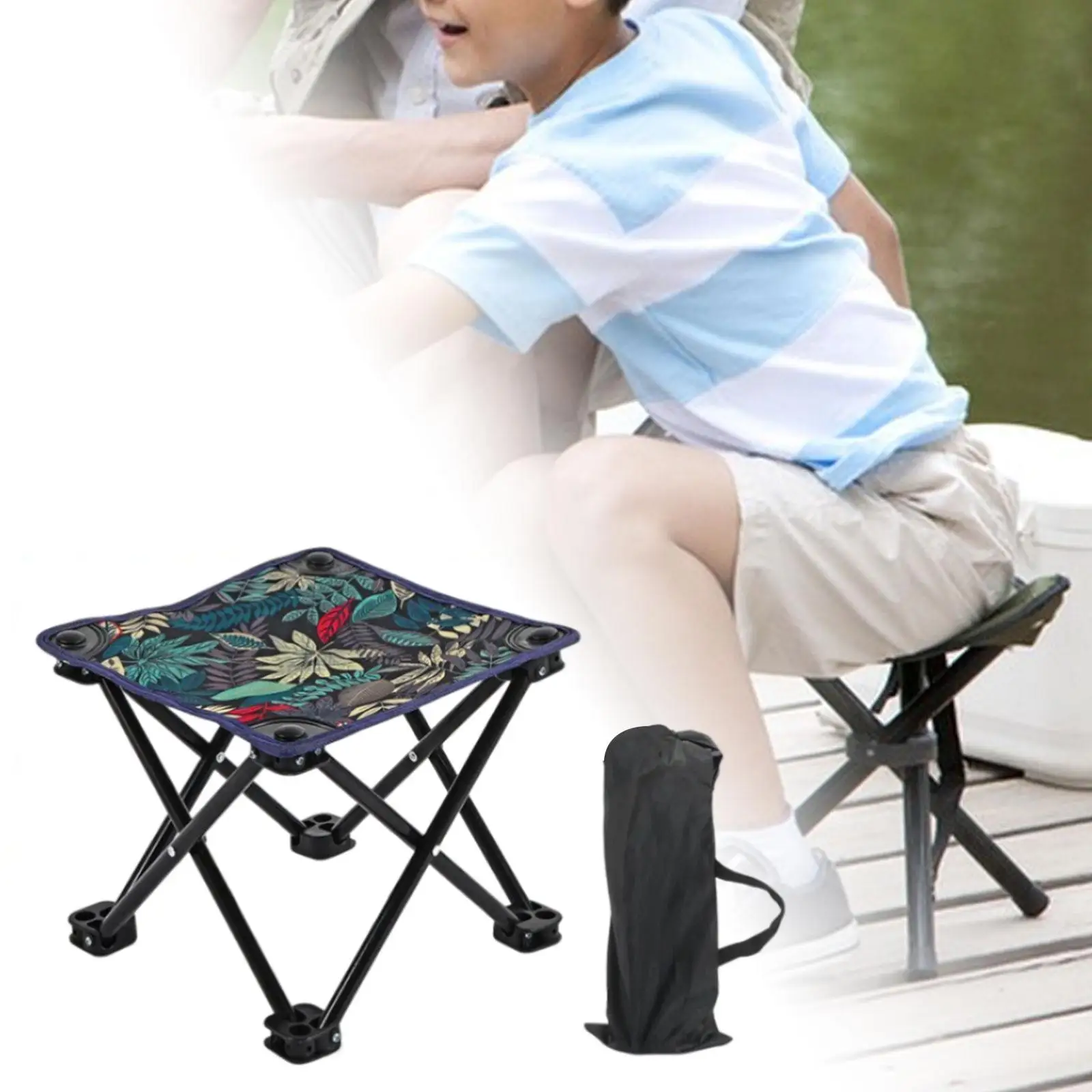 Folding Camp Stool Camping Chair Foot Rest, Folding Attachable Footrest ...