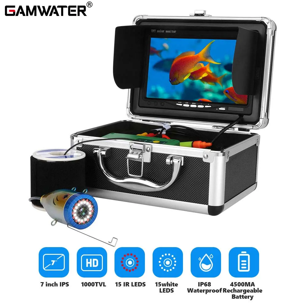GAMWATER Winter Unterwasser Angeln Video Kamera 15 Infrarot LED 15 Weiß ...