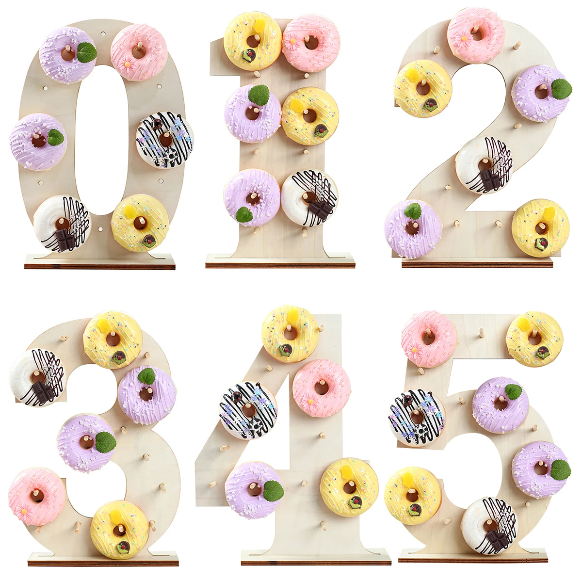 Wood-Number-Donut-Wall-Stand-Donut-Party-Rustic-Wedding-Table-Decor ...