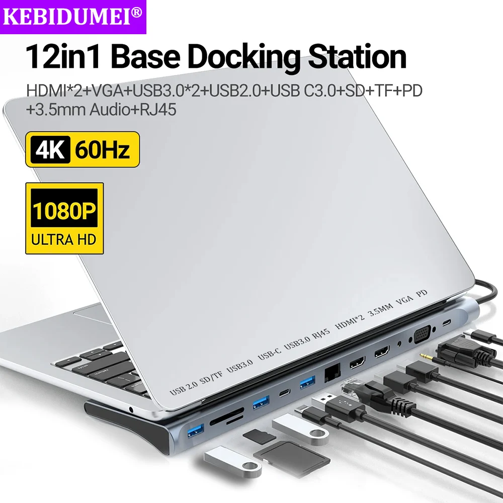 12-in-1-USB-C-Base-Docking-Stations-USB-HUB-4K-HD-HDMI-Adapter-with ...