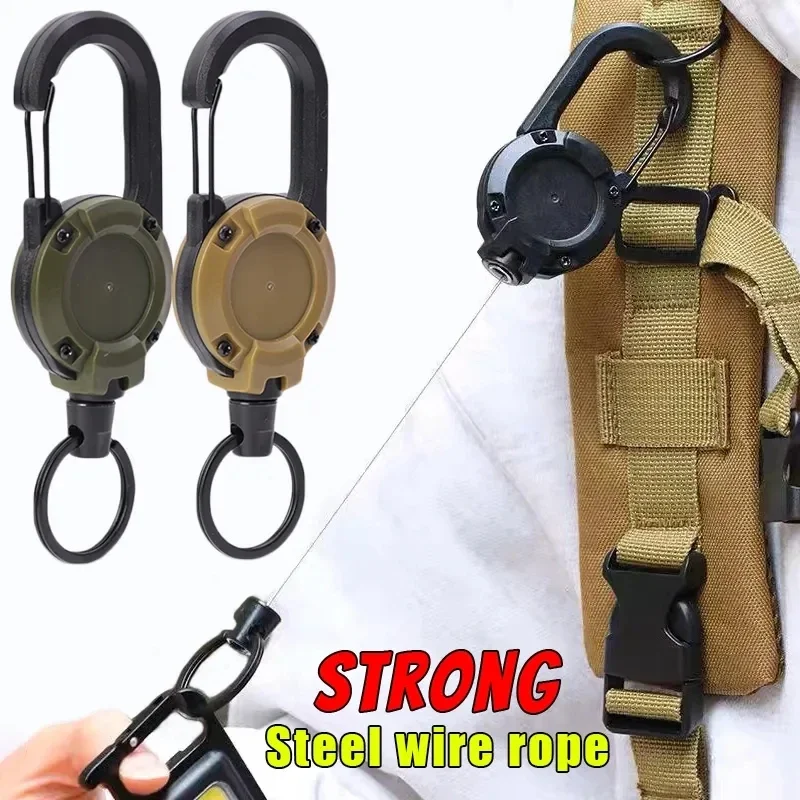 Heavy-Duty-Retractable-Pull-Reel-Carabiner-Key-Chains-Strong-Steel-Wire ...