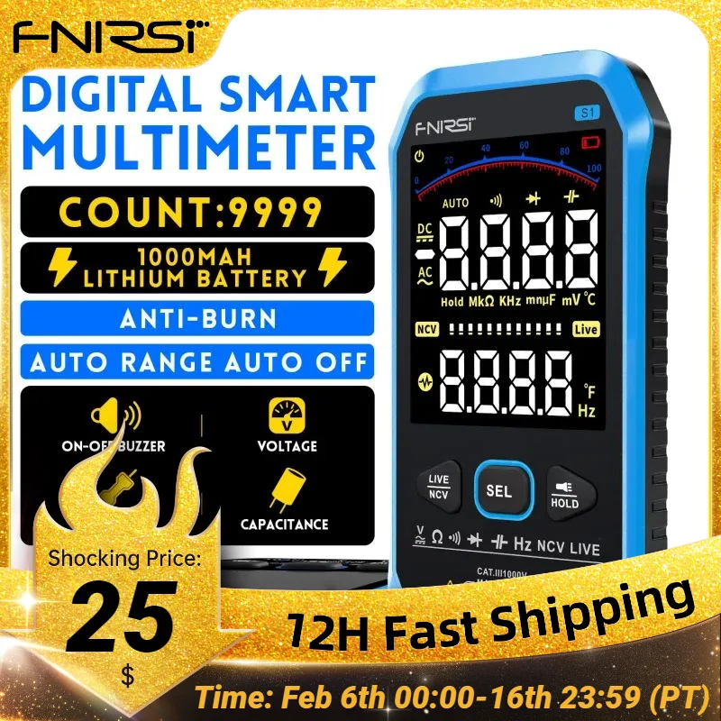 FNIRSI-S1-Smart-Digital-Multimeter-9999counts-AC-DC-Voltage-Resistance ...