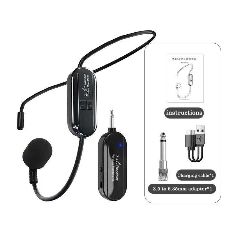 2-4G-Wireless-Microphone-Headset-Mic-Wireless-Earphone-For-Voice ...