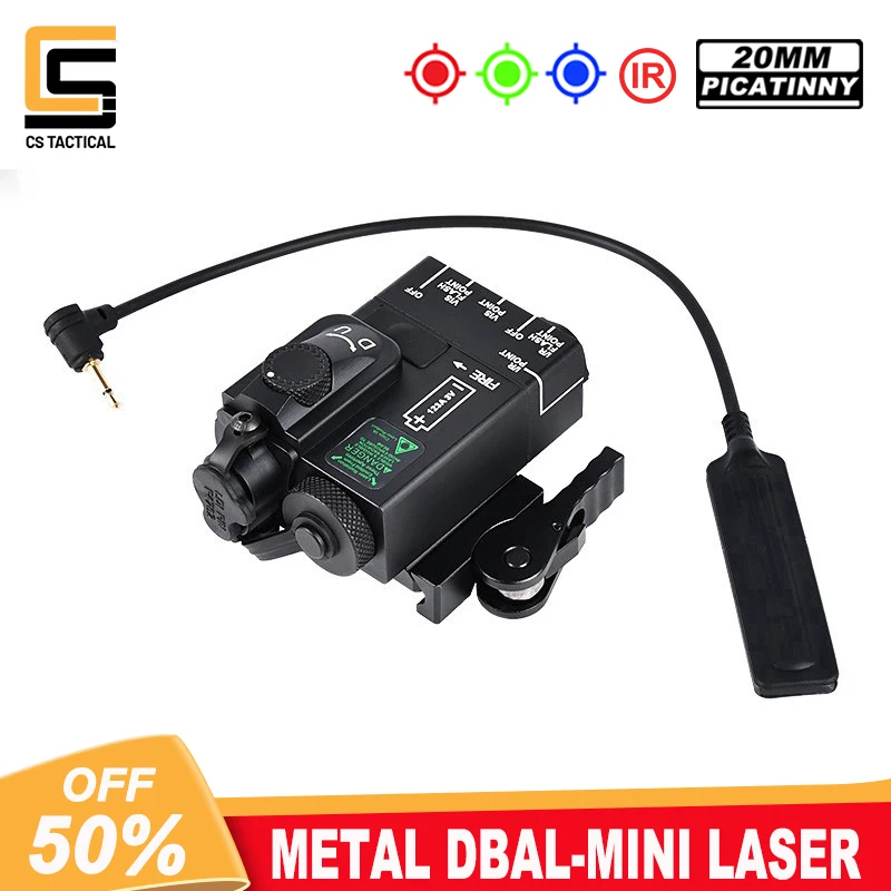 WADSN Airsoft Metal DBAL-Mini Red Green Blue Dot Sight Laser Pointer IR ...