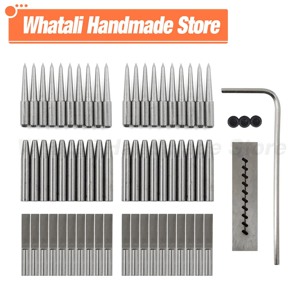 20-80Pcs-Round-Hole-Bevel-Chisel-Head-Replaceable-Punch-Accessories ...