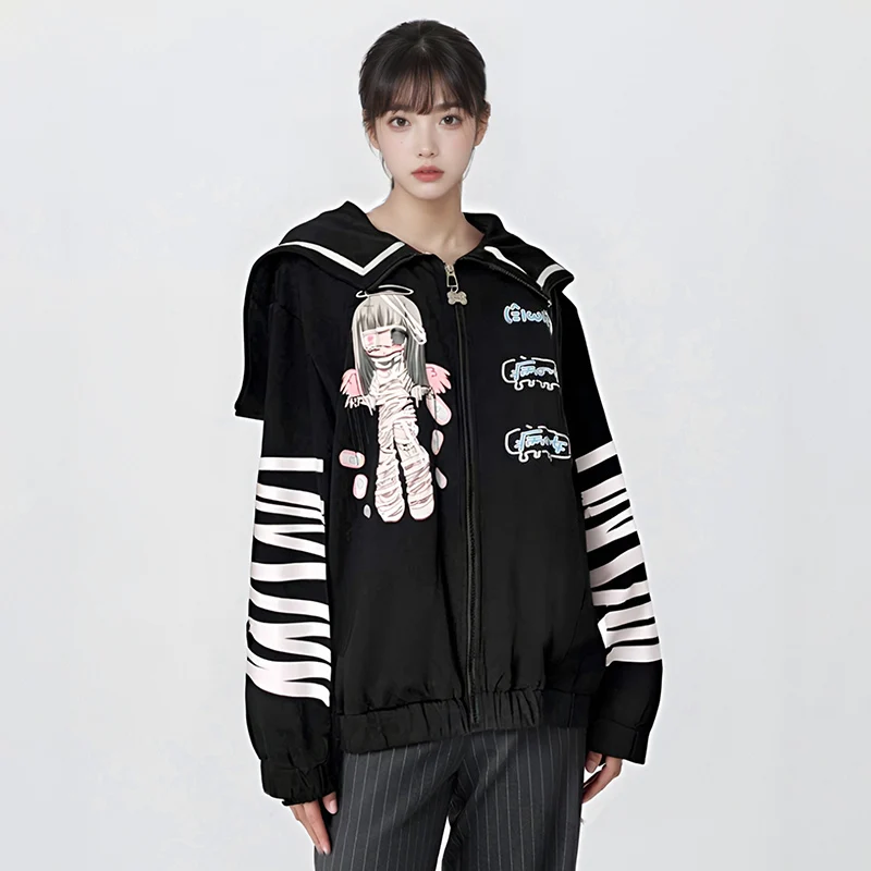 Y2K-women-clothing-arcane-stitch-2024-Jackets-Subculture-Velvet-Cartoon ...