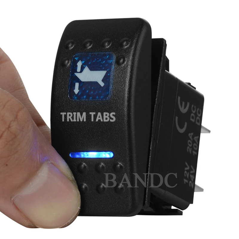 Blue-Led-Trim-Tabs-Momentary-Rocker-Switch-7-Pin-ON-OFF-ON-DPDT-Reverse ...