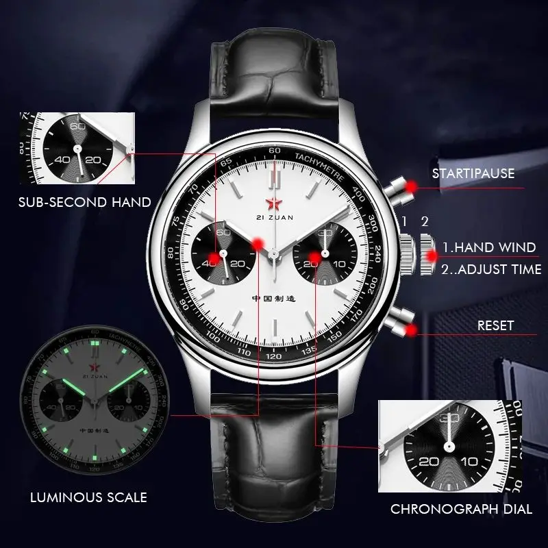 Seagull-Movement-Watch-for-Men-Aviation-Chronograph-Sapphire-ST1901-New ...