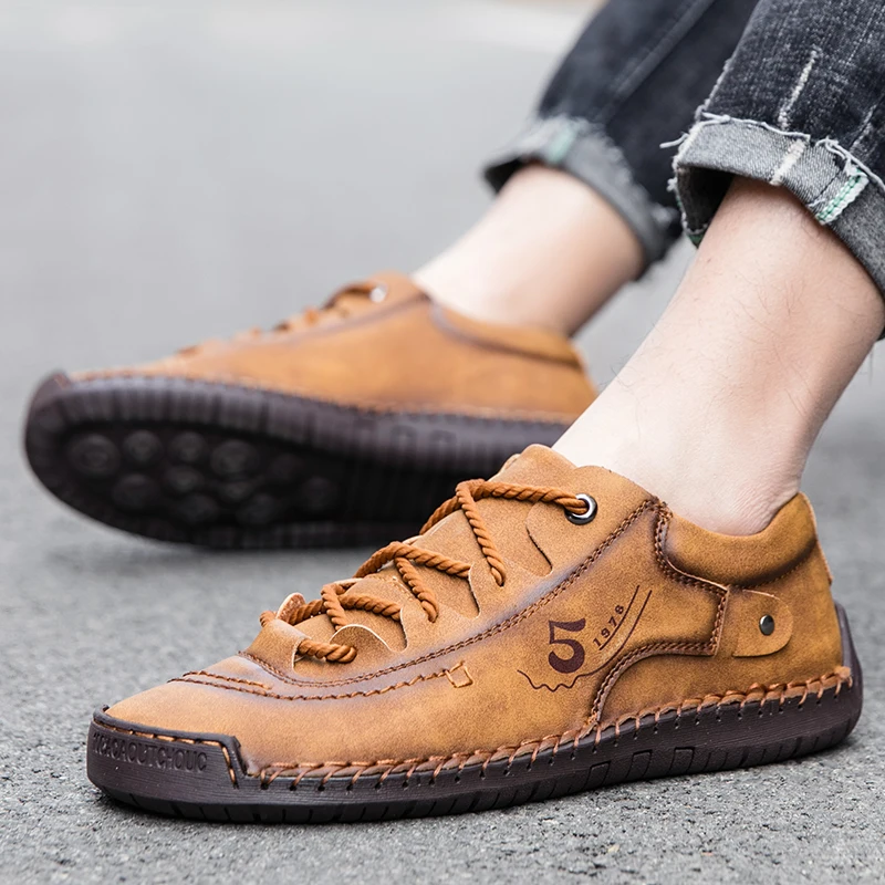 New-Men-Leather-Casual-Shoes-Outdoor-Comfortable-High-Quality-Fashion ...