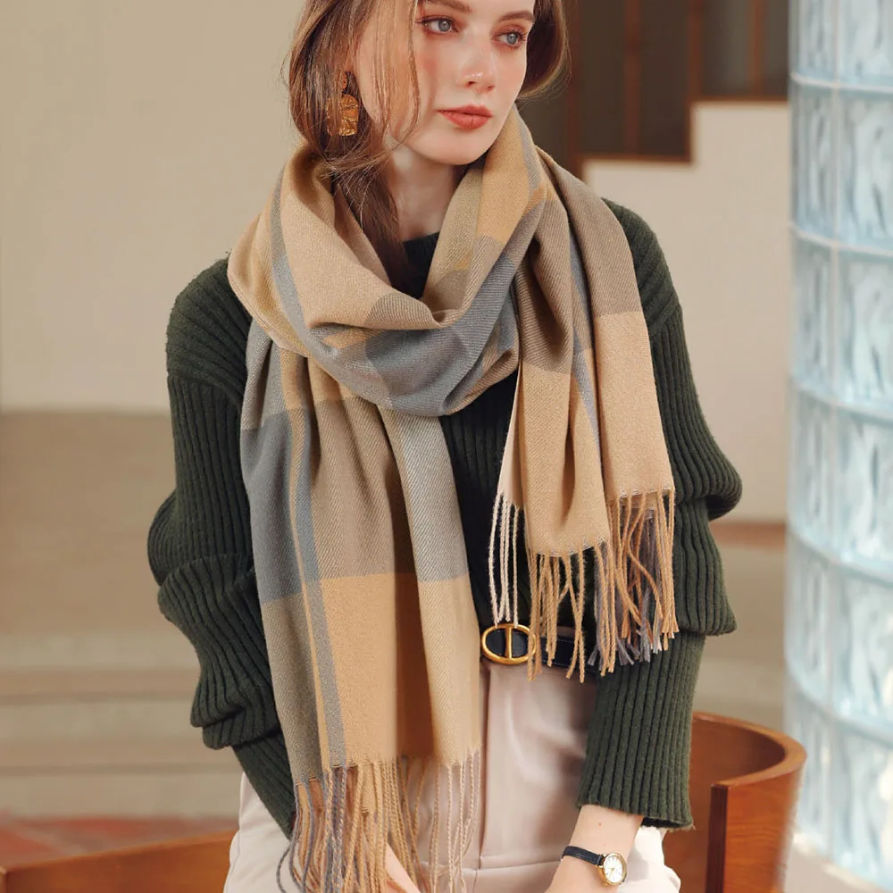 Luxury-Plaid-Scarf-Winter-Warm-Cashmere-Women-Long-Pashmina-Foulard ...