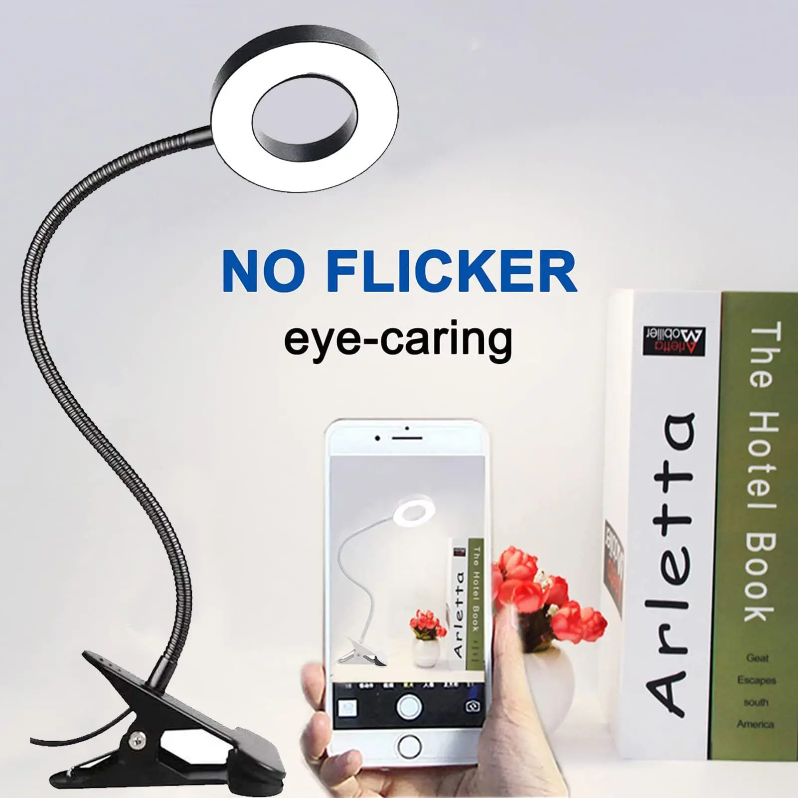 Usb-Magnifying-Glass-Clip-Lamp-Ring-48LED-Eye-Protection-Student-Study ...
