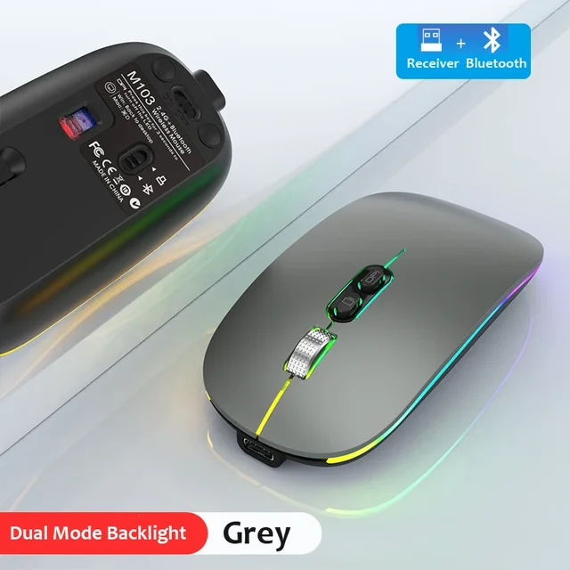 Dual Mode Bluetooth 2.4G Wireless Mouse One-Click Desktop Function Type ...