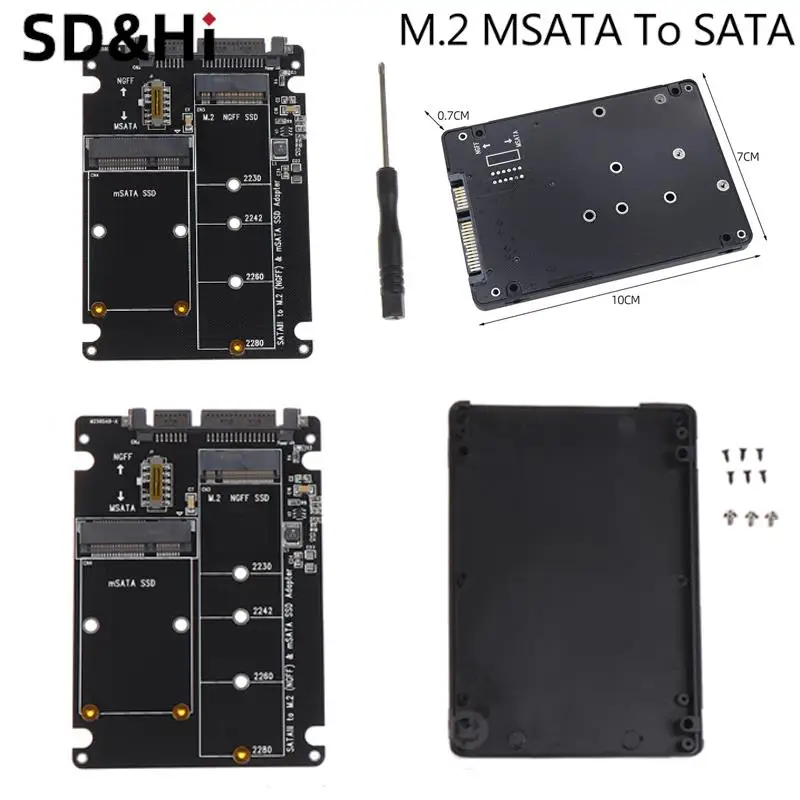1set SATA 60Gbps To M2 NGFF SATA SSD MSATA SSD Adapter MSATA To SATA M ...