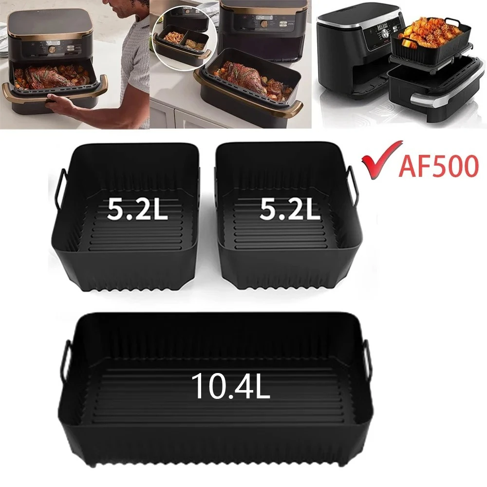 Air Fryer Basket Tray for Ninja AF500, Reusable Non-Stick Silicone ...