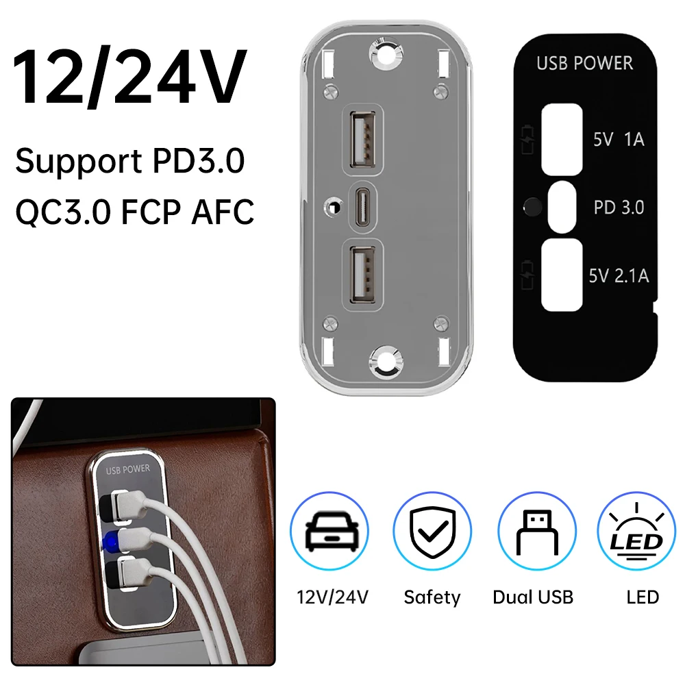 Prise-de-charge-rapide-USB-Type-C-chargeur-de-voiture-adaptateur ...