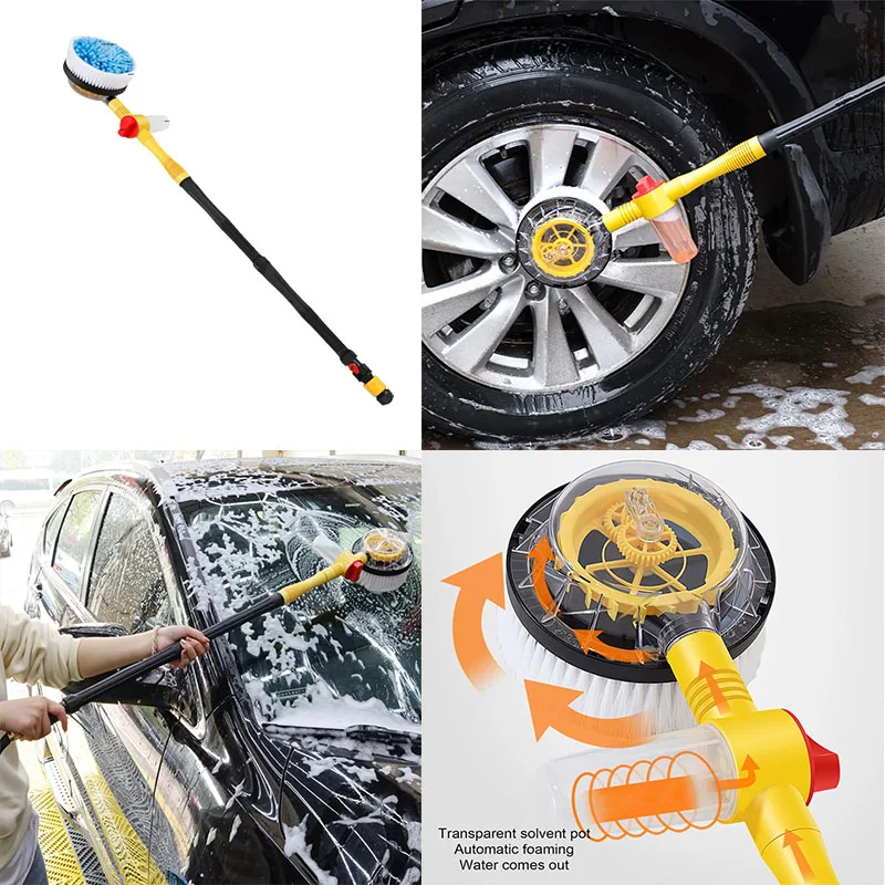 Car-Cleaning-Brush-Auto-Wash-Foam-Brush-Automatic-Rotary-Long-Handle ...
