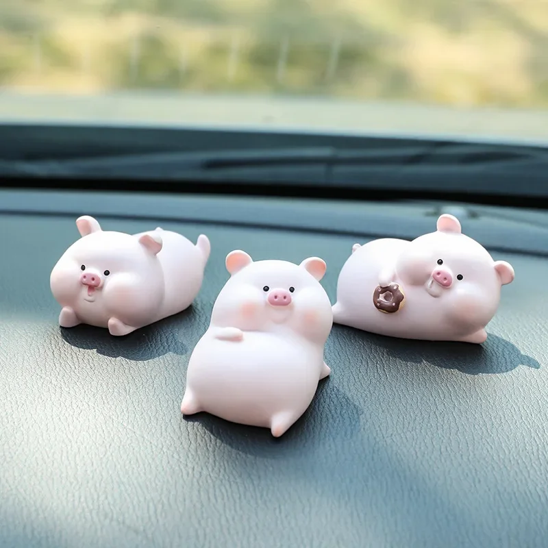 Cute-Cartoon-Pig-Car-Decoration-Creative-Female-Car-Center-Console-Car ...
