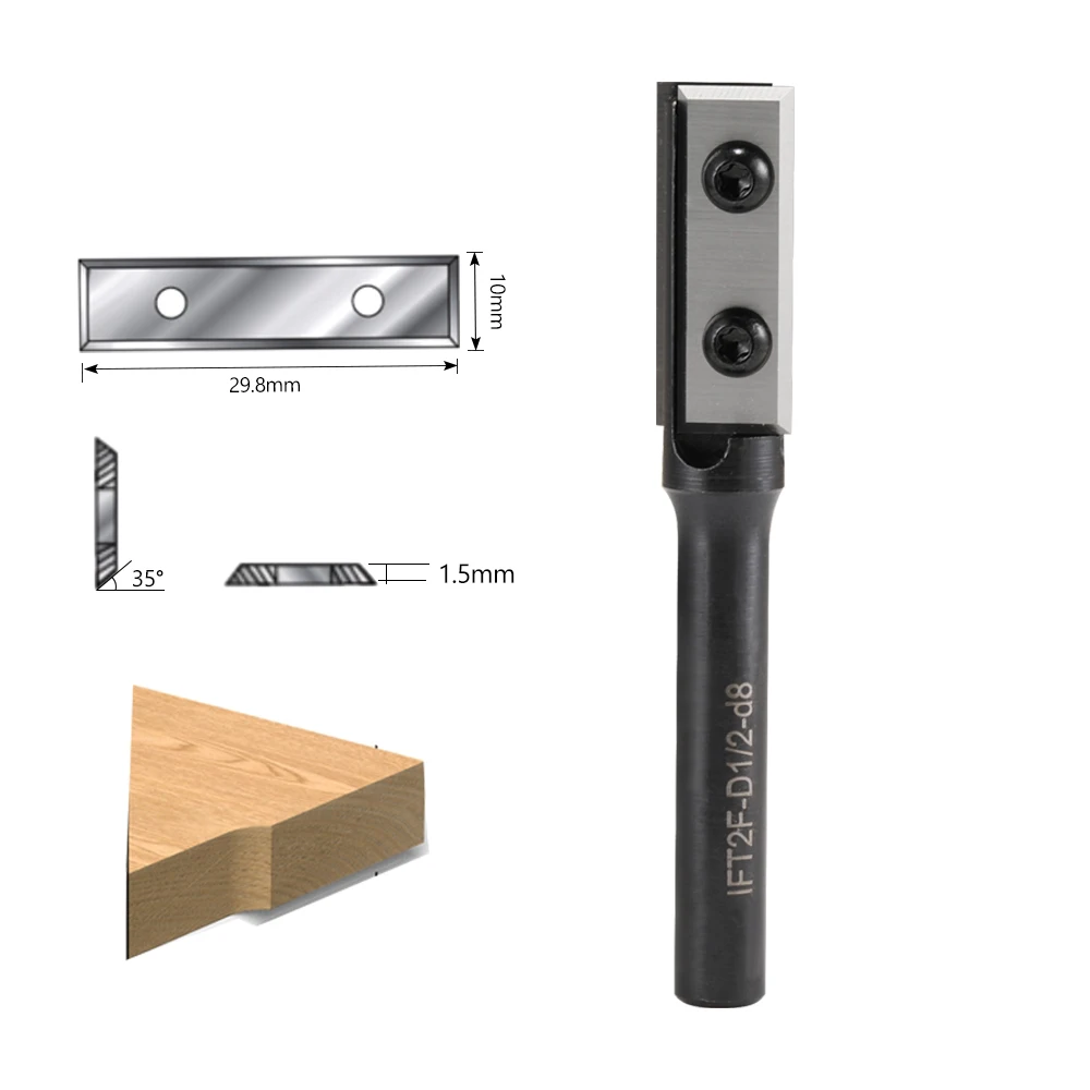 1PCS-Wood-Trim-Bit-8mm-Shank-Insert-replaceable-Blades-Milling-Cutter ...