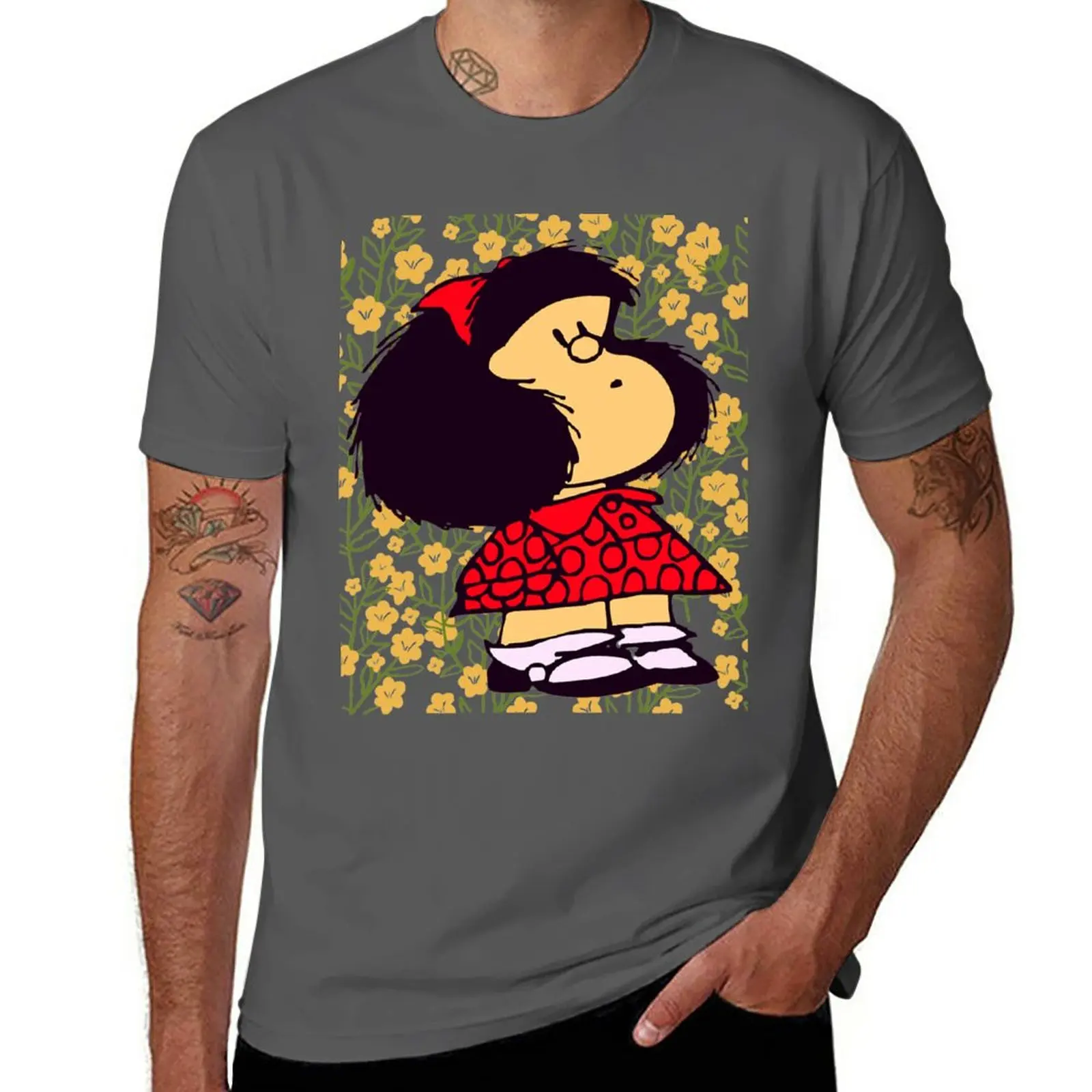 Mafalda-and-flowers-T-Shirt-tees-shirts-graphic-tees-korean-fashion ...
