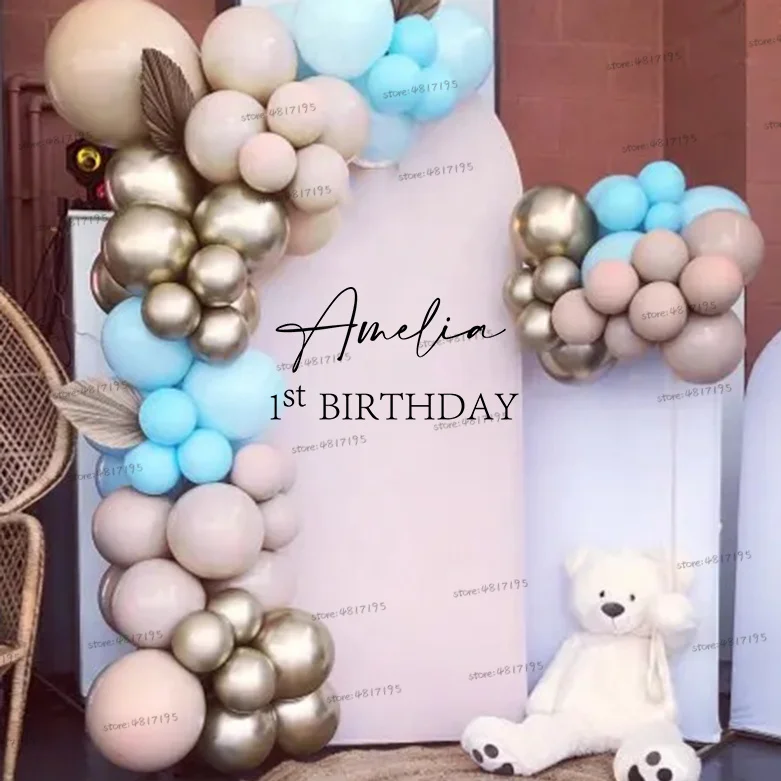 Baby-Birthday-Party-Sign-Stickers-Custom-Texts-Big-Backdrop-Vinyl ...