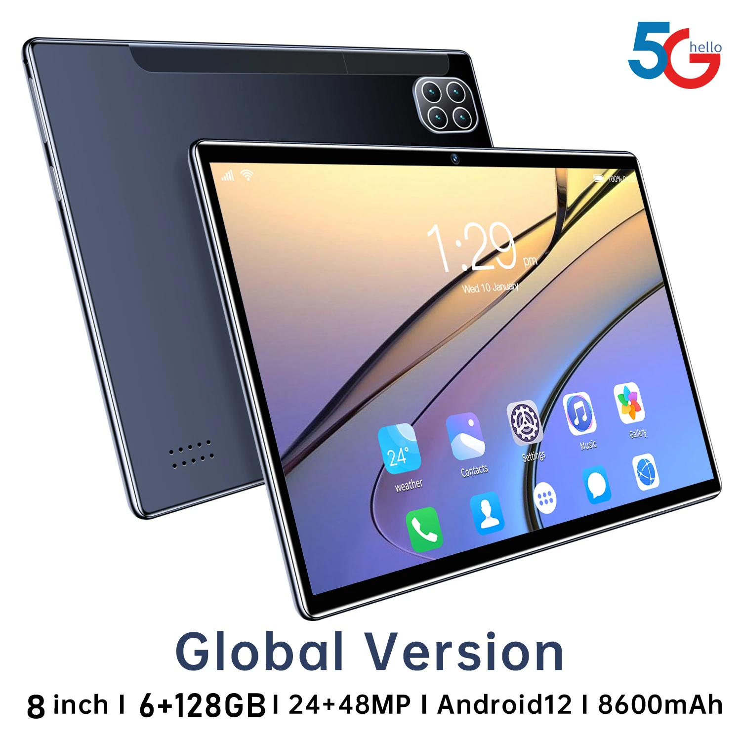 Tableta portátil de 8 pulgadas, dispositivo barato y fácil de usar, 24 ...