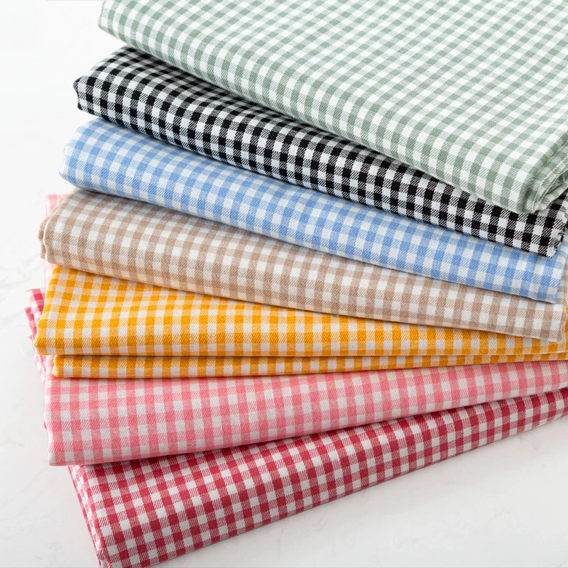0.5m/1m/2m Pure Cotton Plaid Fabric For Tablecloths, Shirt, Women's ...