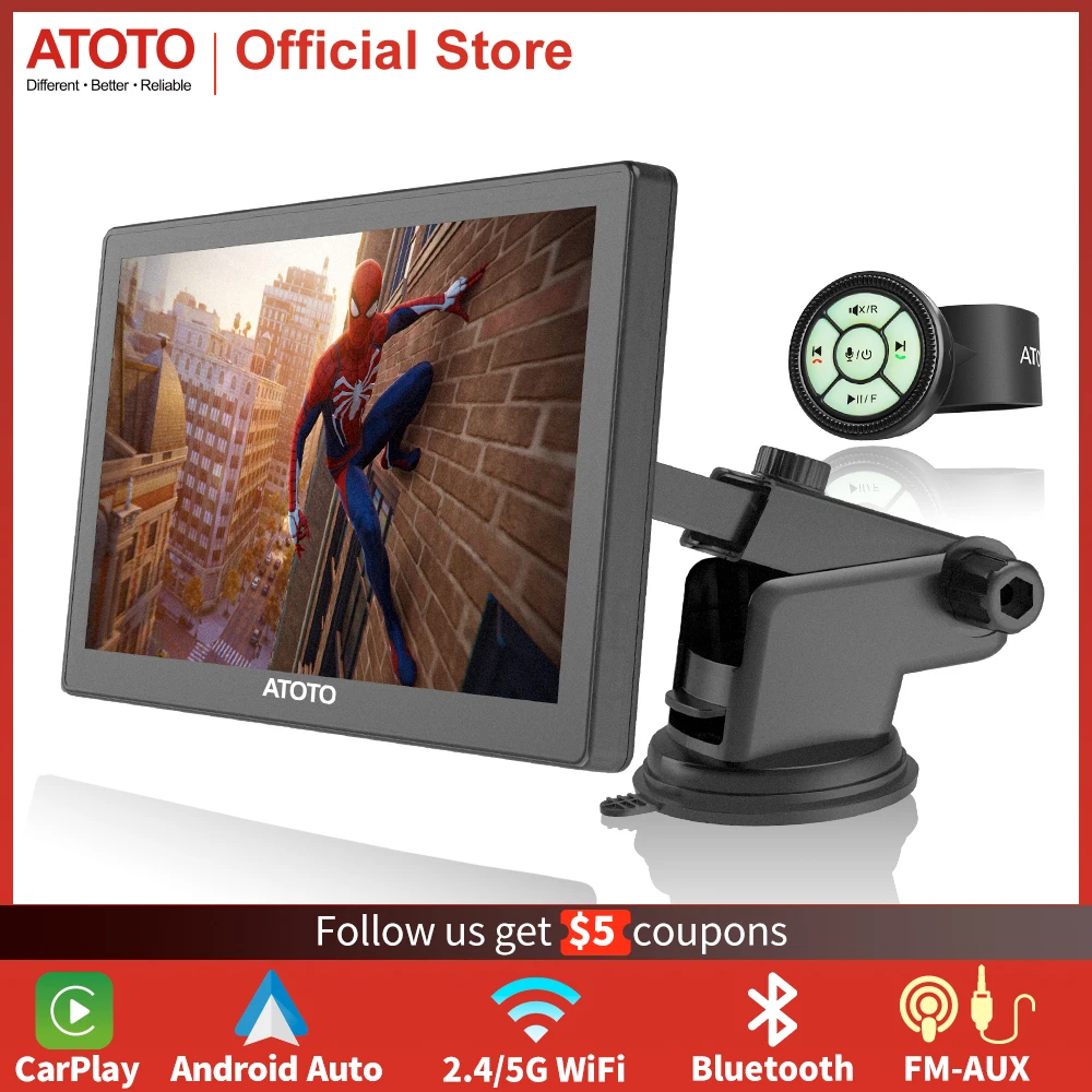 ATOTO 7 Inch Car Radio Portable Universal Wireless Car Touch Screen ...