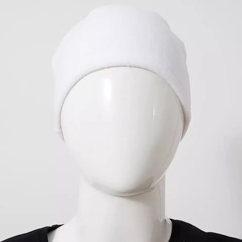 Plain White Beanie