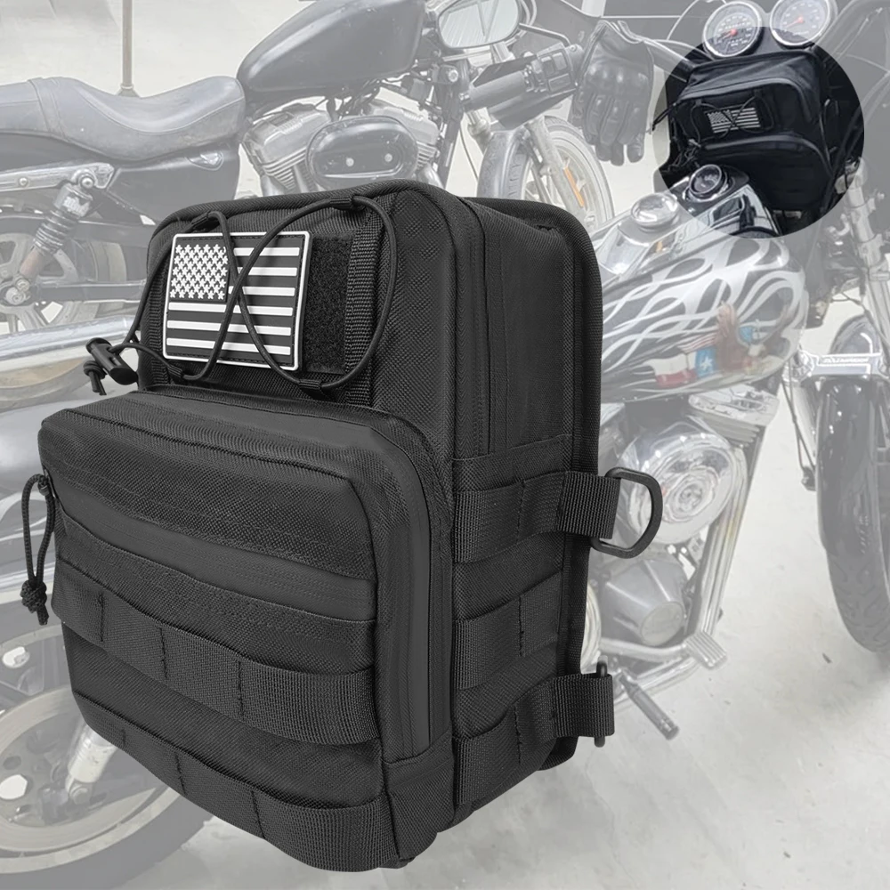 for Harley Softail Dyna Sportster Street Bob Handlebar Bag Club Style ...