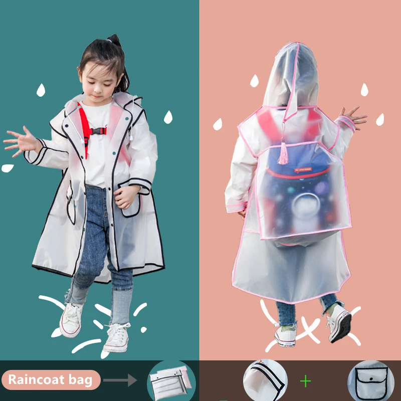 Fashion-Children-Transparent-Eva-Plastic-Girls-Boys-Raincoat-Travel-Waterproof-Rainwear-Kids-Can ...