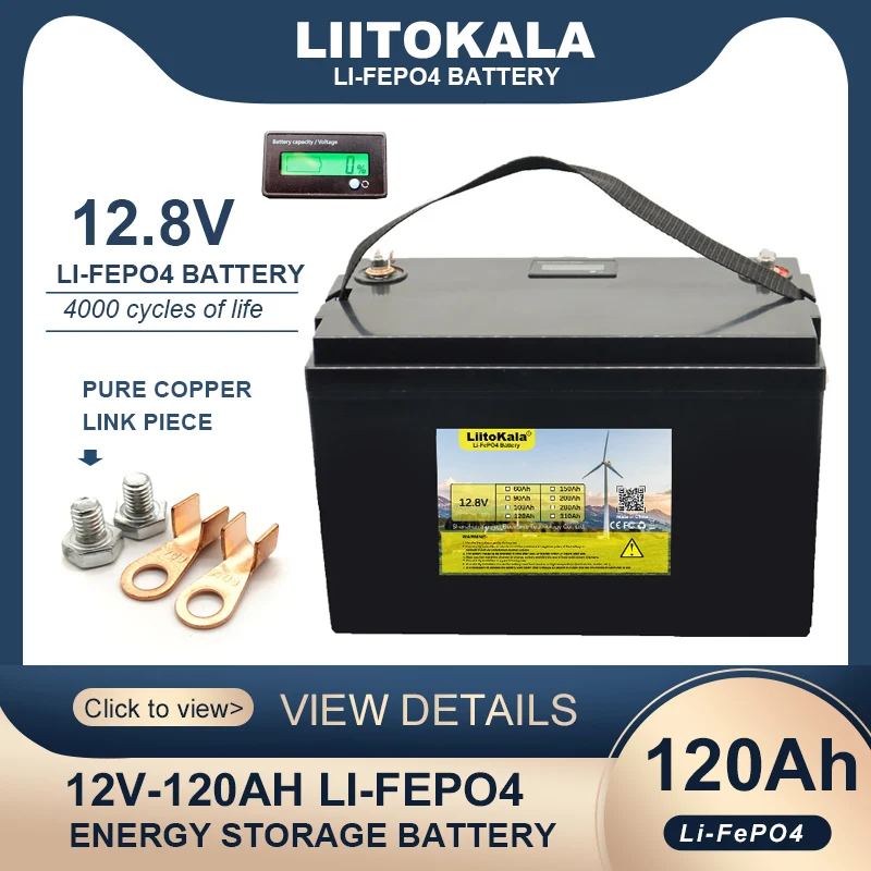 Liitokala 12.8v 120ah Lifepo4 Battery Pack 12v Lithium Iron Phosphate ...