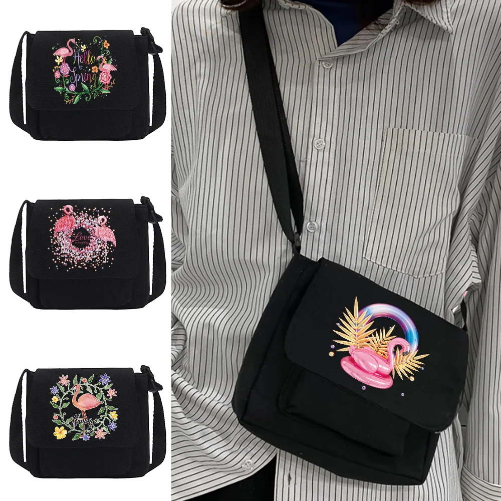 Canvas-Shoulder-Messenger-Bag-0flamingo-Series-Print-Crossbody-Bags-Men ...
