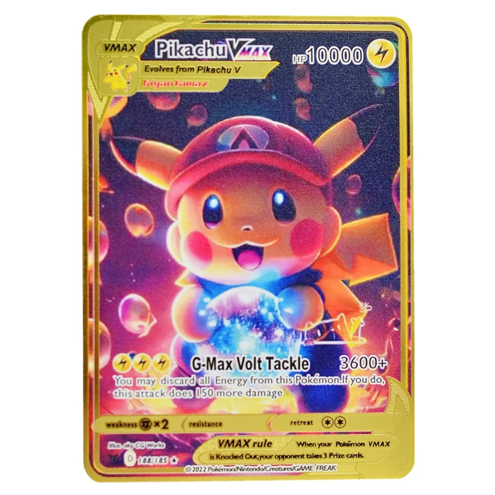 Card Metal Pokémon Letters Mewtwo Gx Pikachu Charizard Vmax Genga ...