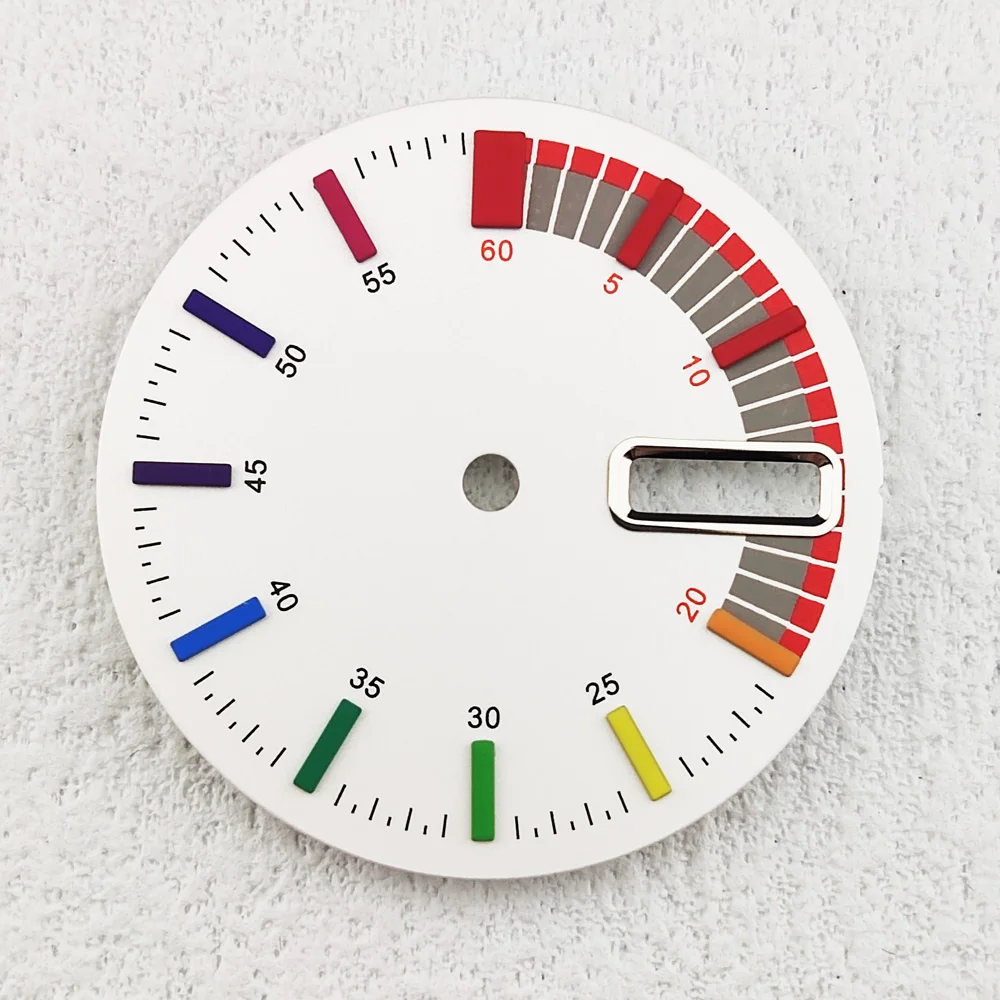 NH35 esfera de reloj arcoíris para SKX007, doble Calendario, dial ...