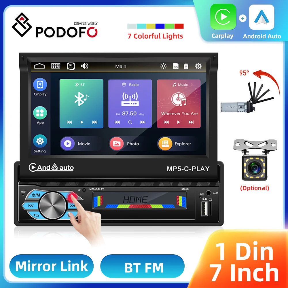 Podofo-MP5-Car-Screen-Player-7-Carplay-Android-Auto-Mirror-Link-Touch ...