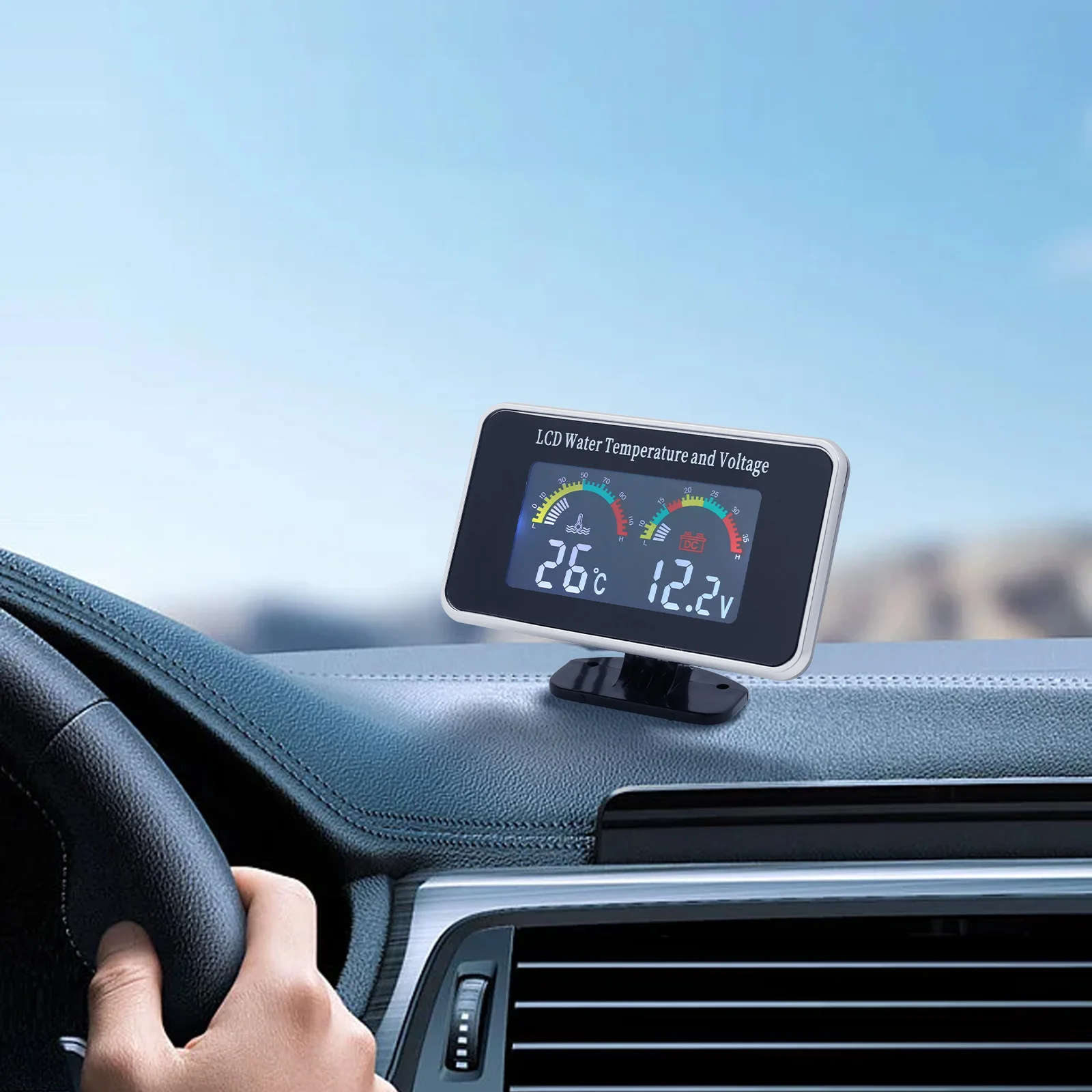 Waterproof-LCD-Digital-Car-Truck-Voltmeter-Water-Temp-Gauge-Temperature ...