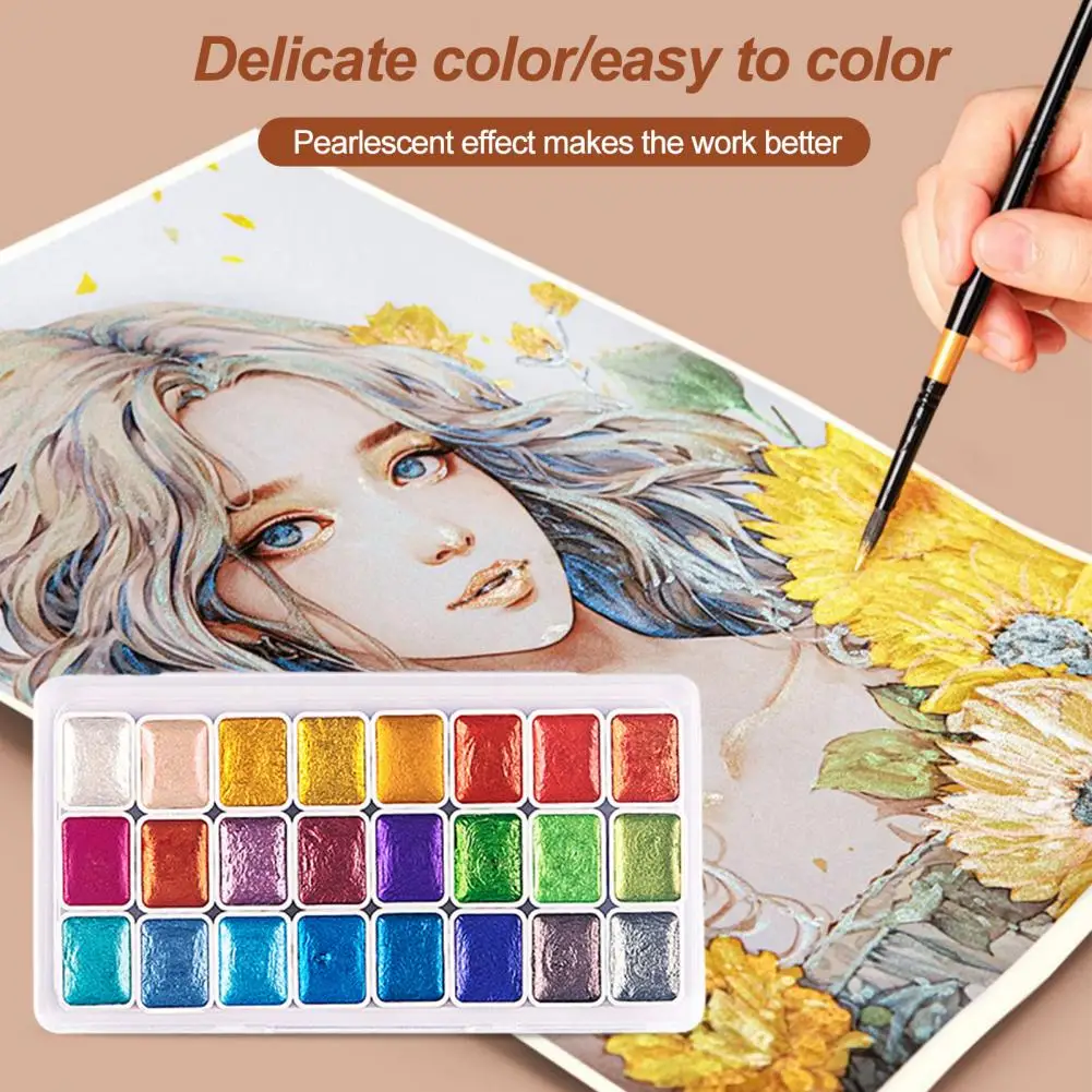 Compact-Watercolor-Palette-Vibrant-Glitter-Watercolor-Paint-Set-for ...