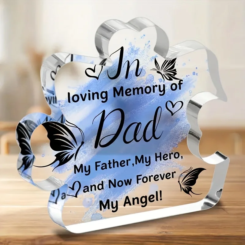 Memorial Acrylic Plaque Decoration for Dad - 'In Loving Memory of Dad ...