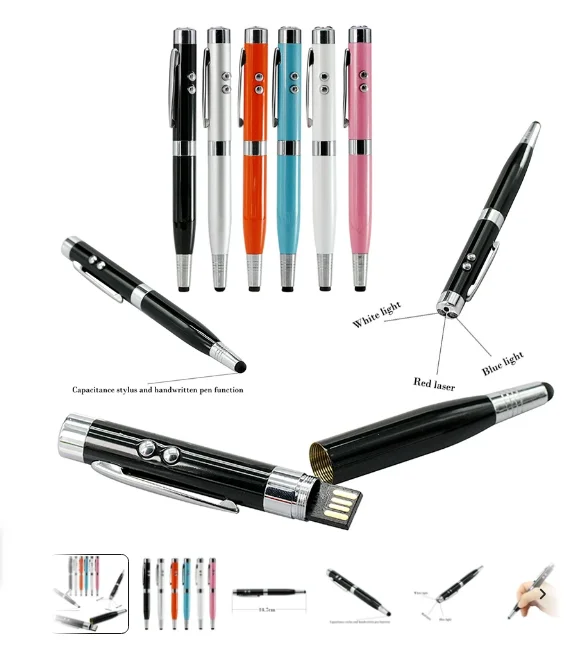 USB-Gift-Metal-pen-Flash-drive-With-Red-Laser-White-Blue-Light-flash ...
