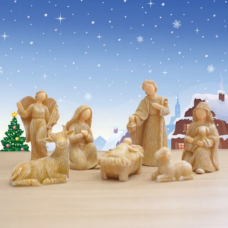 10pcs-Ativity-Birth-Christmas-Crib-Scene-Decorative-Figurines-Catholic ...
