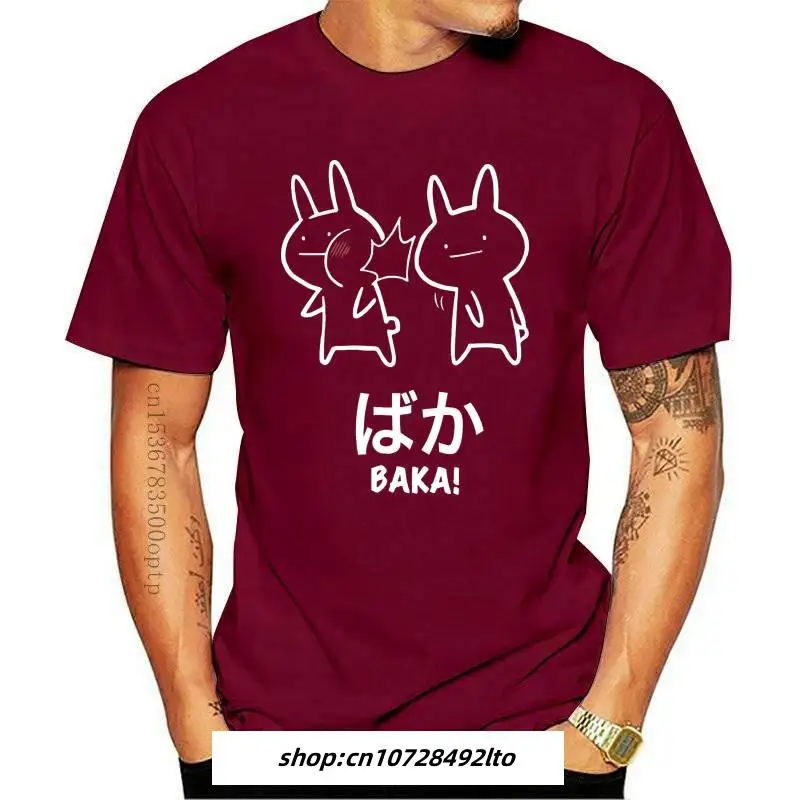 Tee-Fashion-Mens-Short-Sleeve-T-Shirt-100-Cotton-Funny-Anime-Baka ...