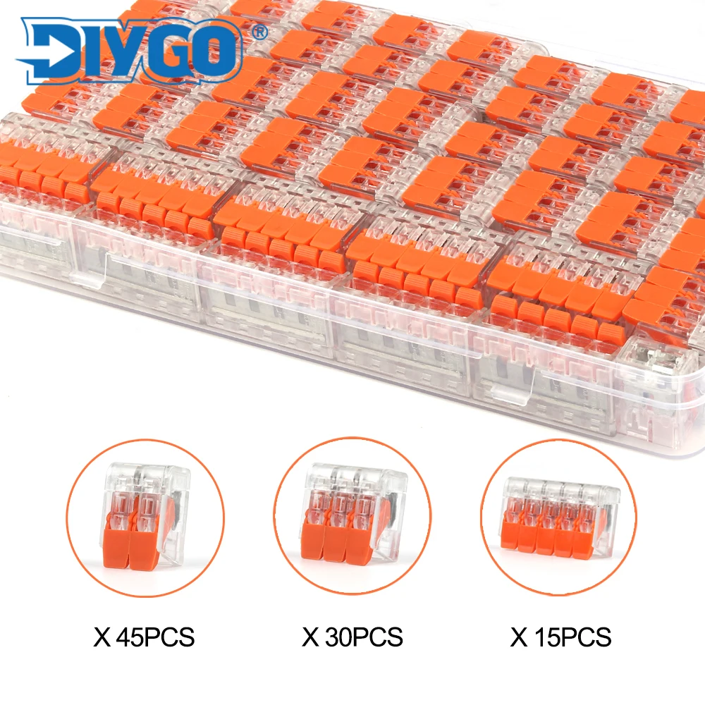 90-PCS-Kit-Quick-Home-Wire-Connectors-Terminals-2-3-5-Pin-Conductor ...