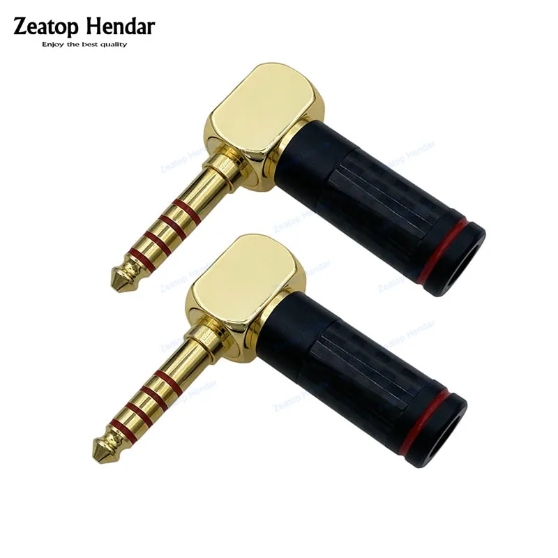 1Pcs Right Angle HIFI 4.4mm Audio Balanced Plug 4.4 5Pole Male Stereo ...