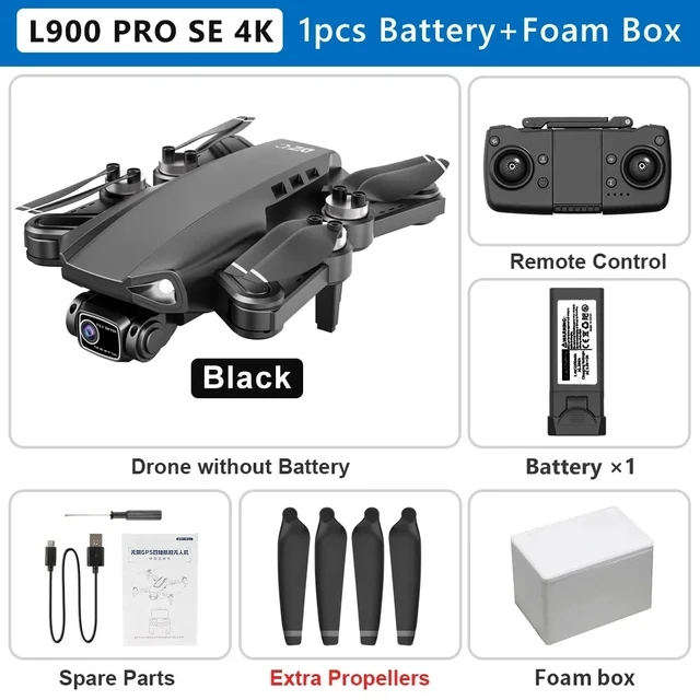 L900 Pro SE MAX GPS Drone 4K Professional Dual HD Camera 5G FPV 360 ...