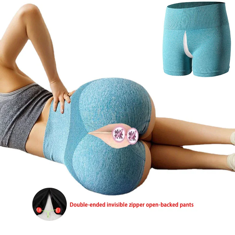 Pantalones-cortos-deportivos-de-moda-para-mujer-pantalones-invisibles-de-asiento-abierto-para ...