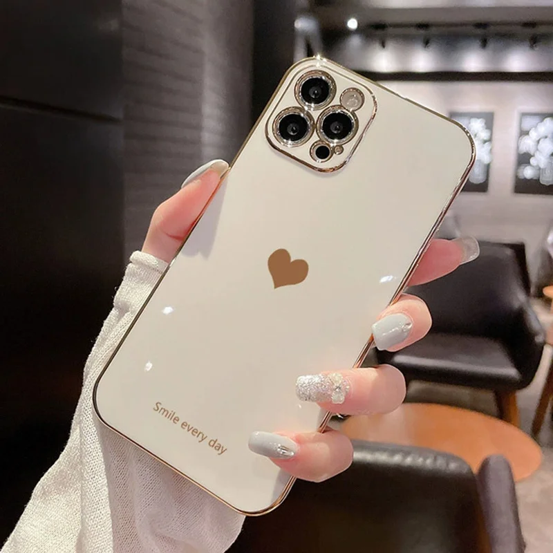 Luxury-Electroplated-Love-Heart-Phone-Case-For-iPhone-11-12-13-14-15Pro ...