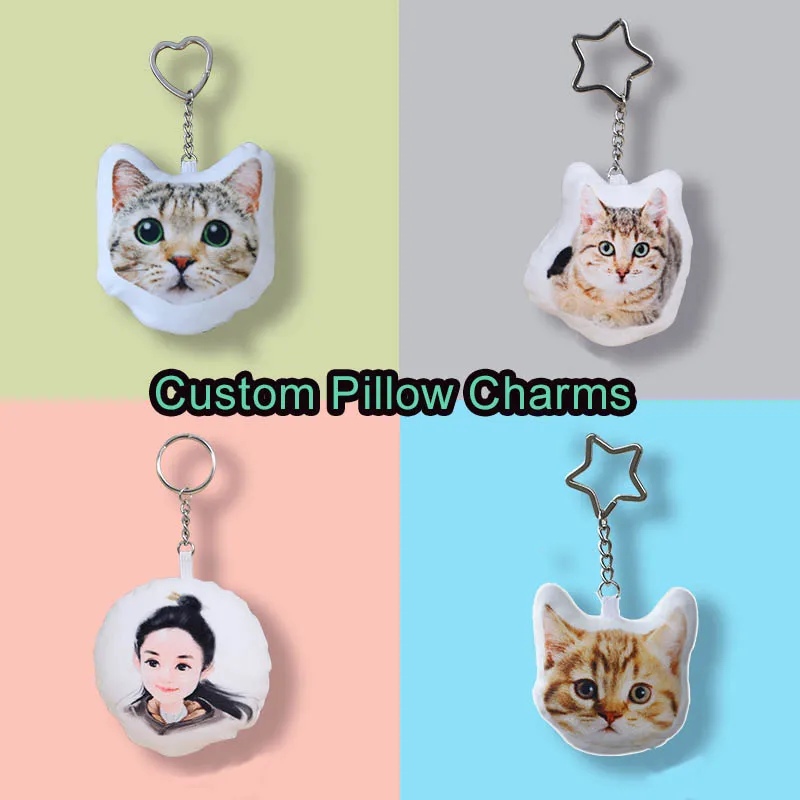 Custom-Pillow-Keychains-Cartoon-Cat-Photo-Car-Llavero-Customized-Anime ...